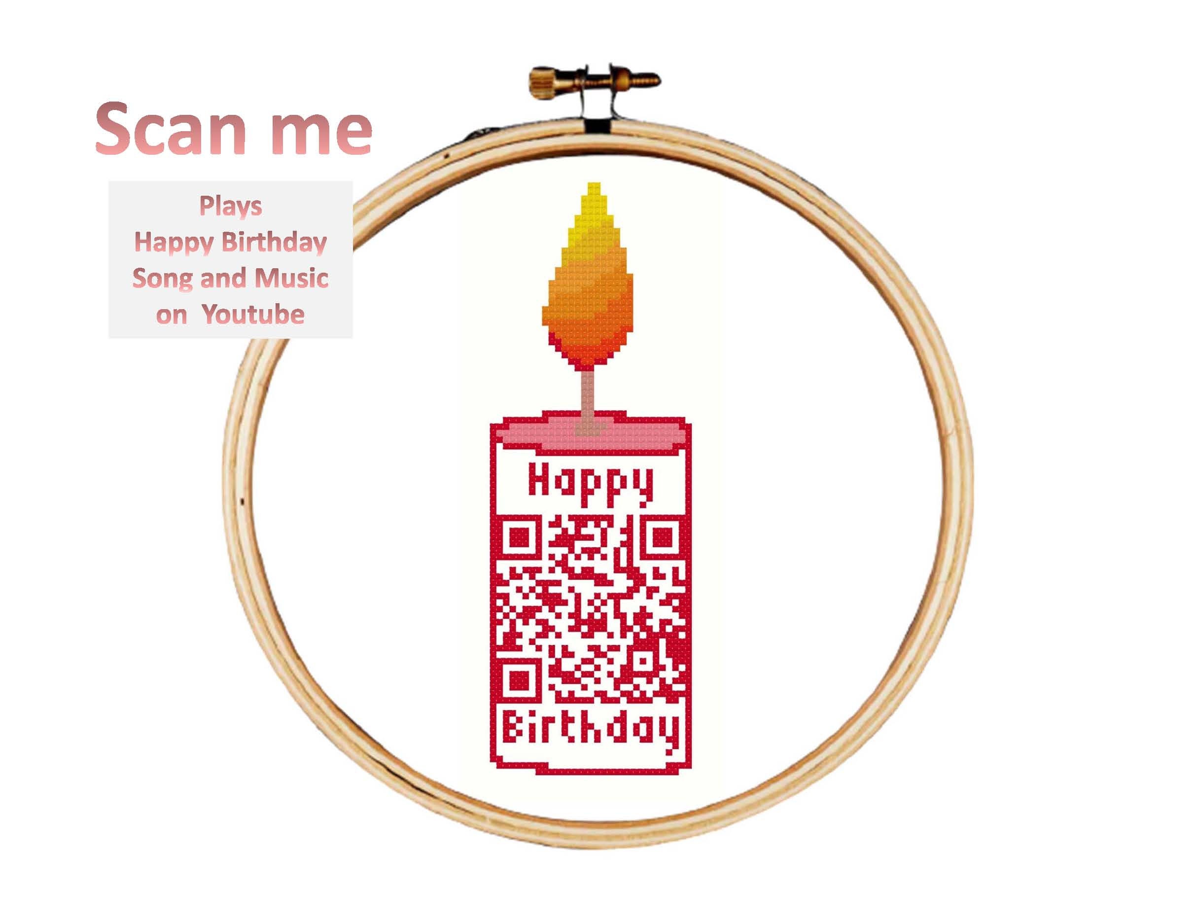 Happy Birthday Cross Stitch Pattern Birthday Candle Cross - Etsy