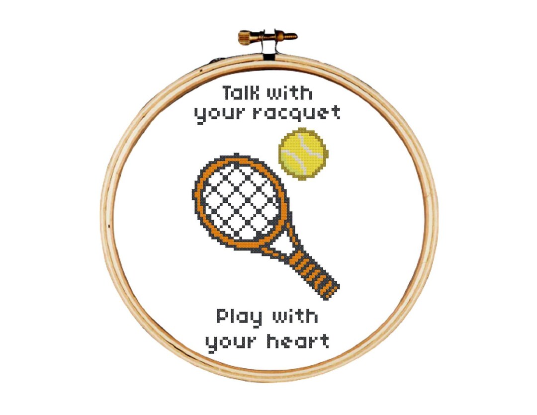 Tennis Cross Stitch Pattern, Tennis Racquet Cross Stitch Pattern for ...
