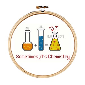 Valentine Cross Stitch Pattern, Chemistry Cross Stitch Pattern ...
