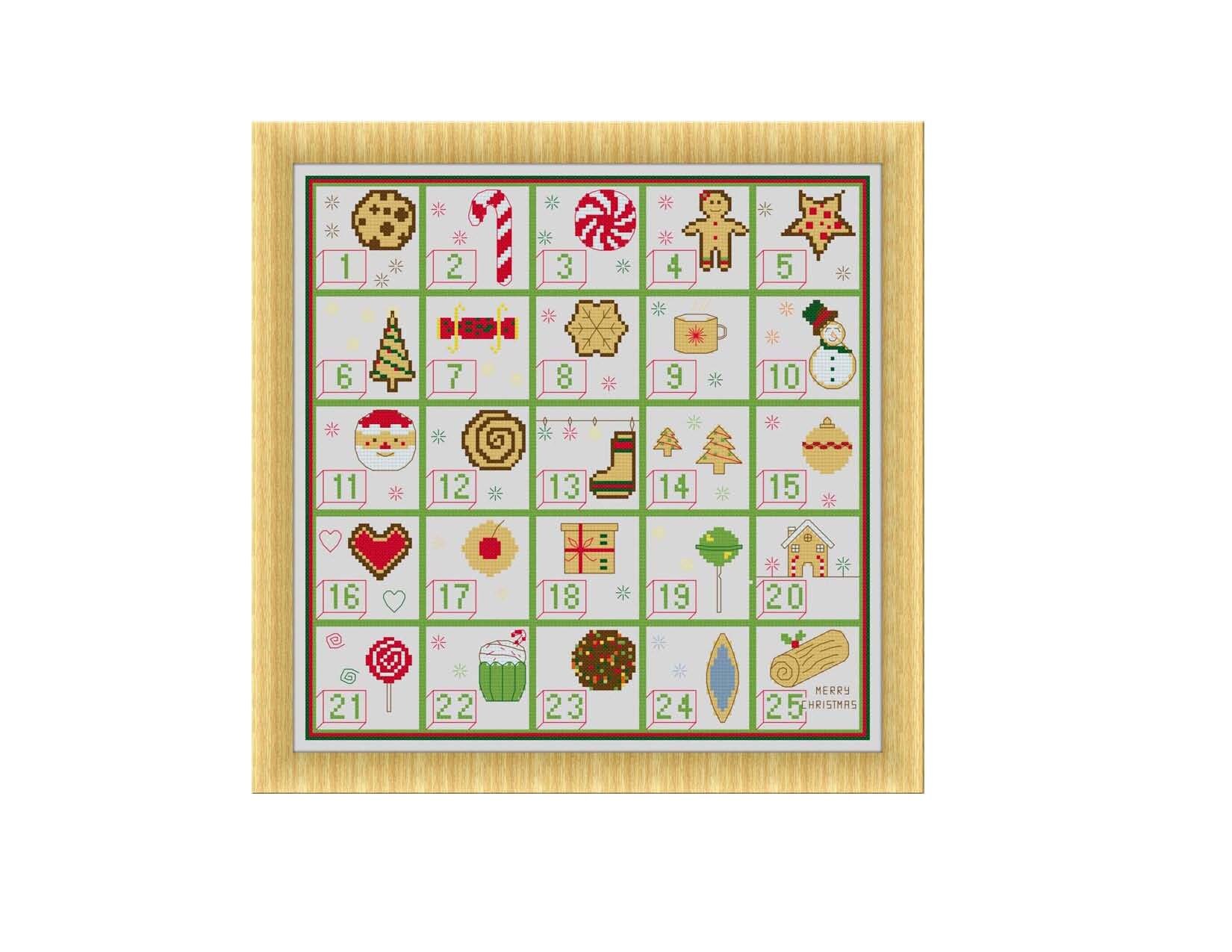 Advent Calendar Cross Stitch Pattern Christmas Cross Stitch - Etsy UK