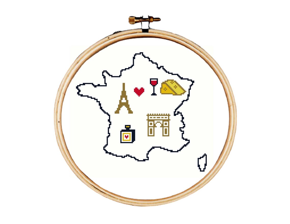 France Map Cross Stitch Pattern France Cross Stitch Pattern - Etsy