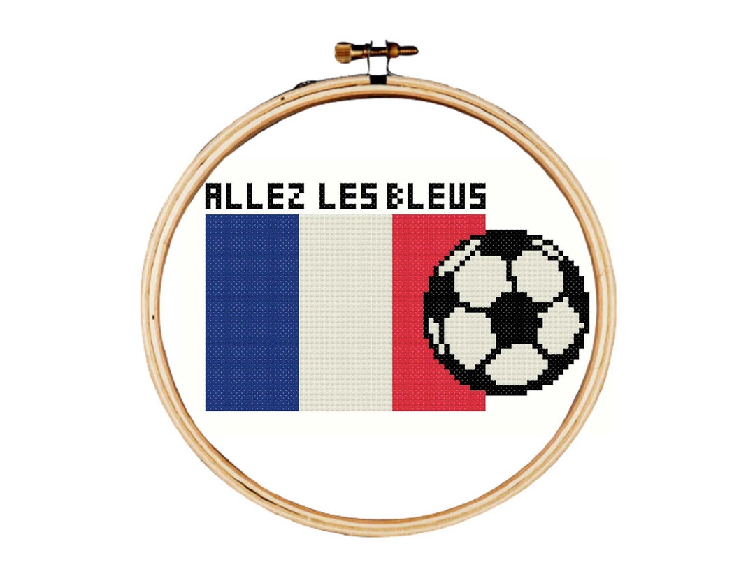Football Cross Stitch Pattern, France Cross Stitch Pattern, a Football ...