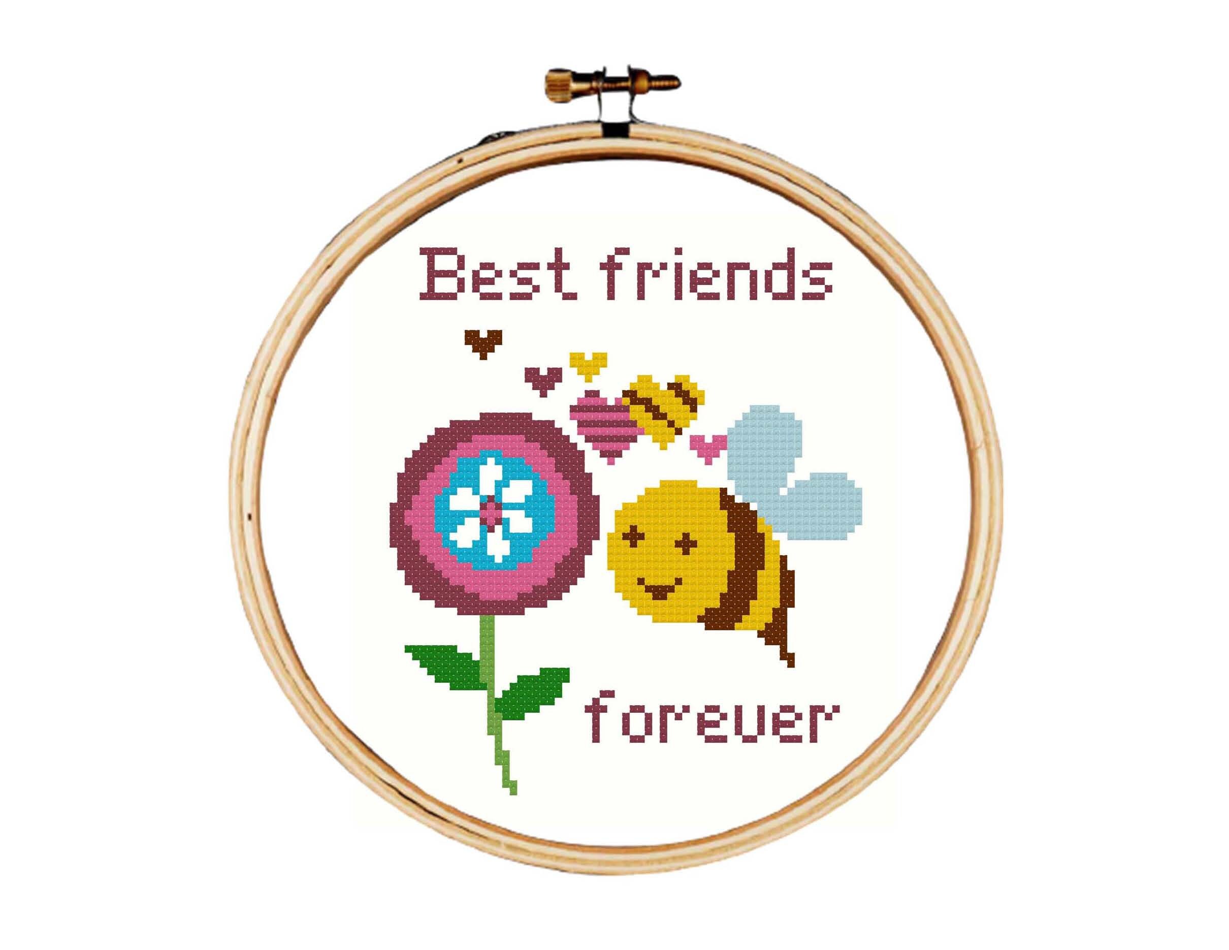 Best Friends Forever Cross Stitch Pattern, Best Friends Cross Stitch ...