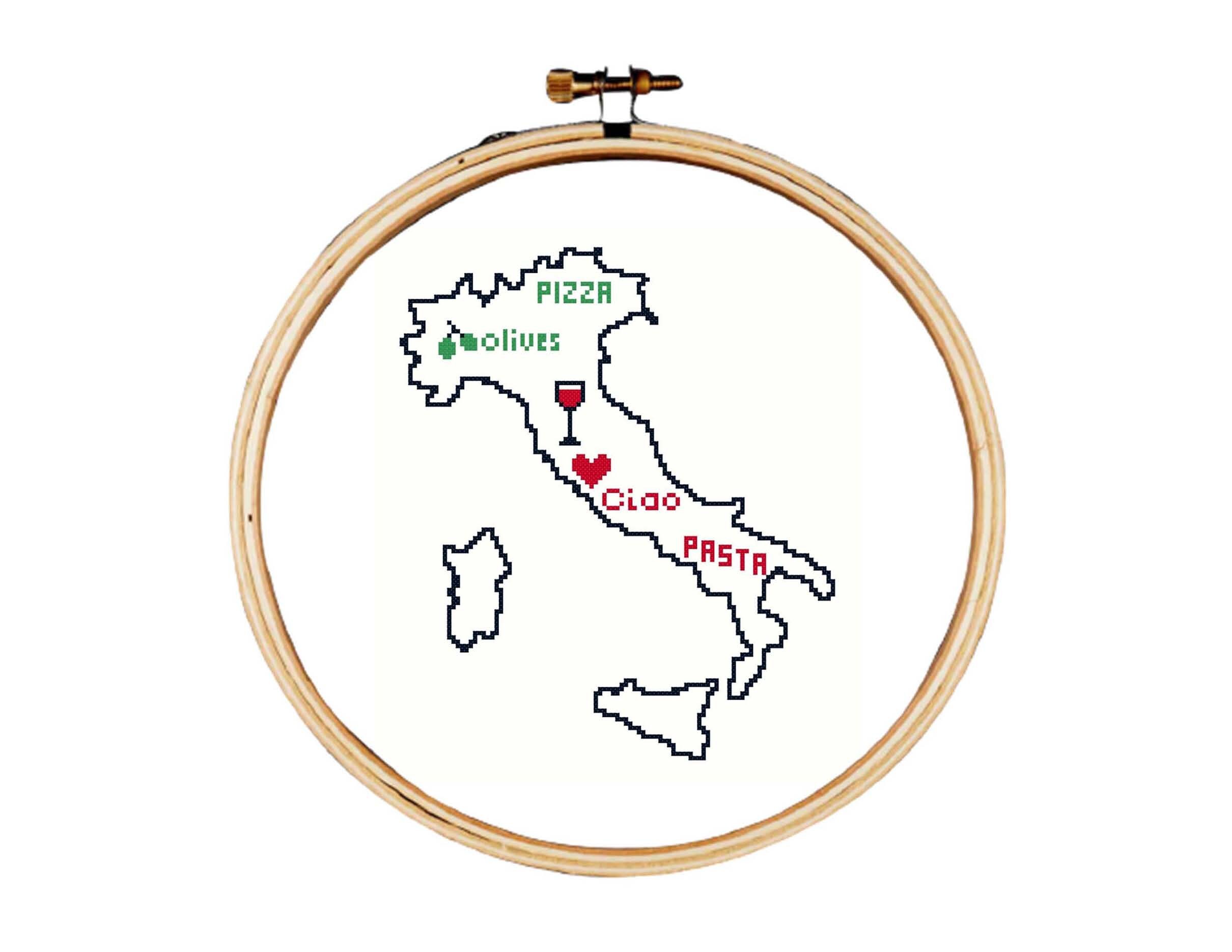Italy Map Cross Stitch Pattern, Italy Cross Stitch Pattern - Etsy