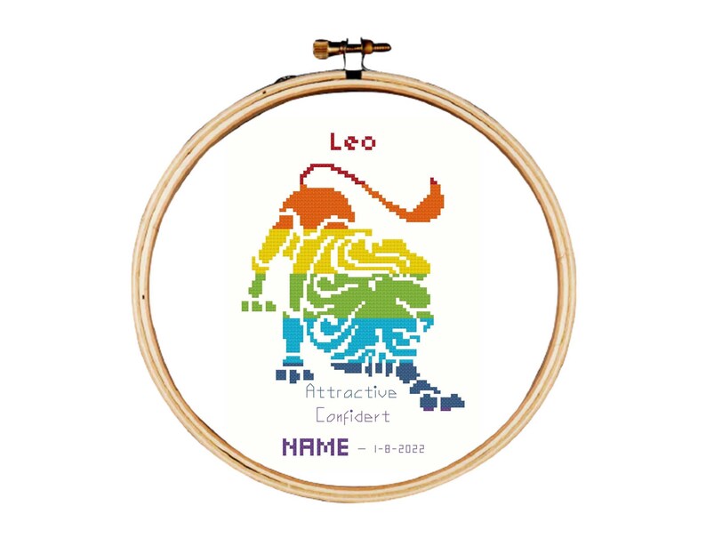 Zodiac Cross Stitch Pattern, Leo Cross Stitch Pattern - Etsy