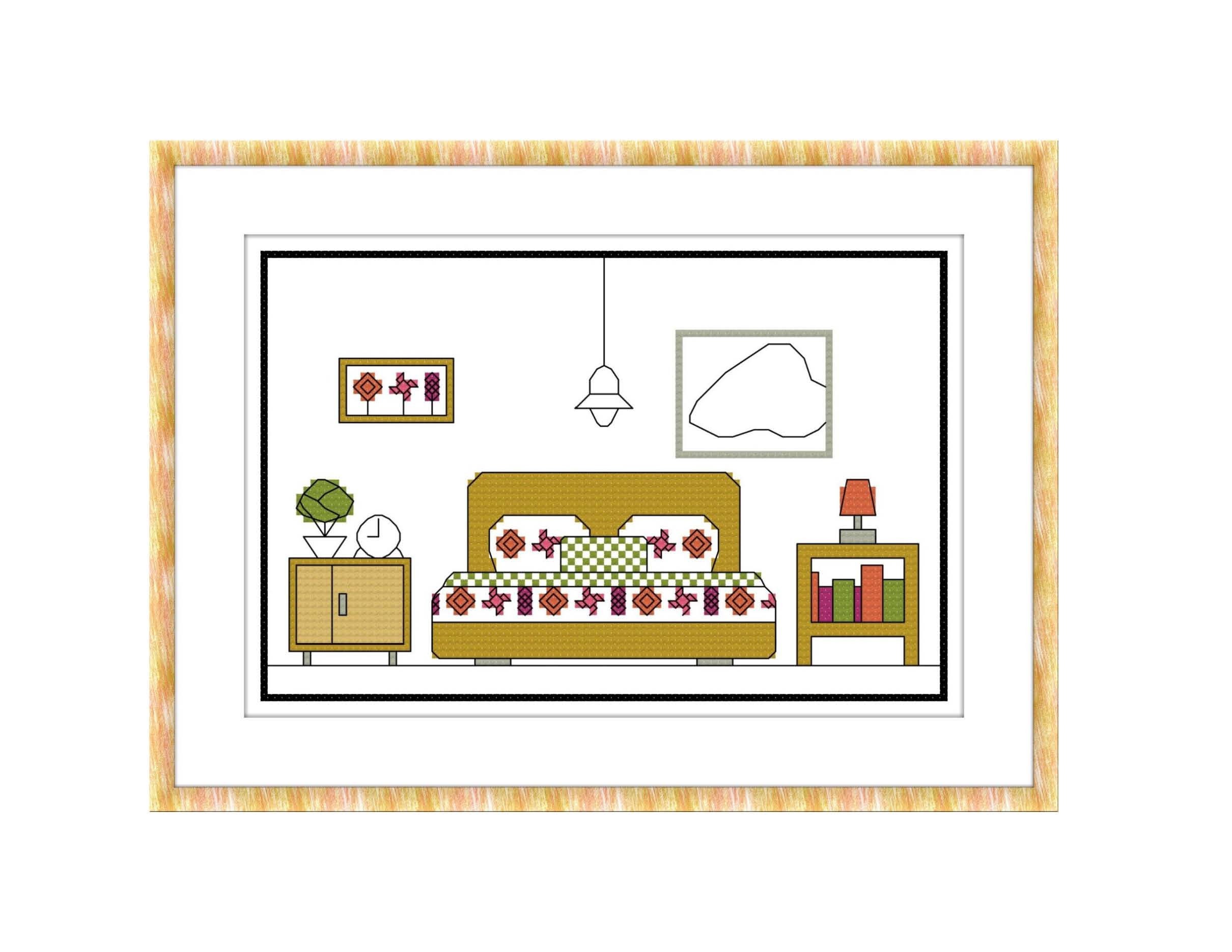 Bedroom Cross Stitch Pattern Bed Room Cross Stitch Pattern - Etsy UK
