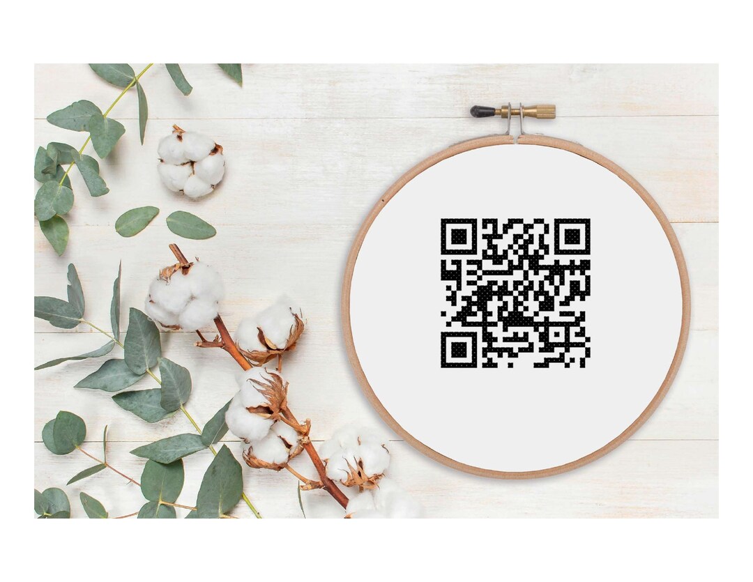 QR Code Cross Stitch Pattern, Customized Text or Customized Photo for ...