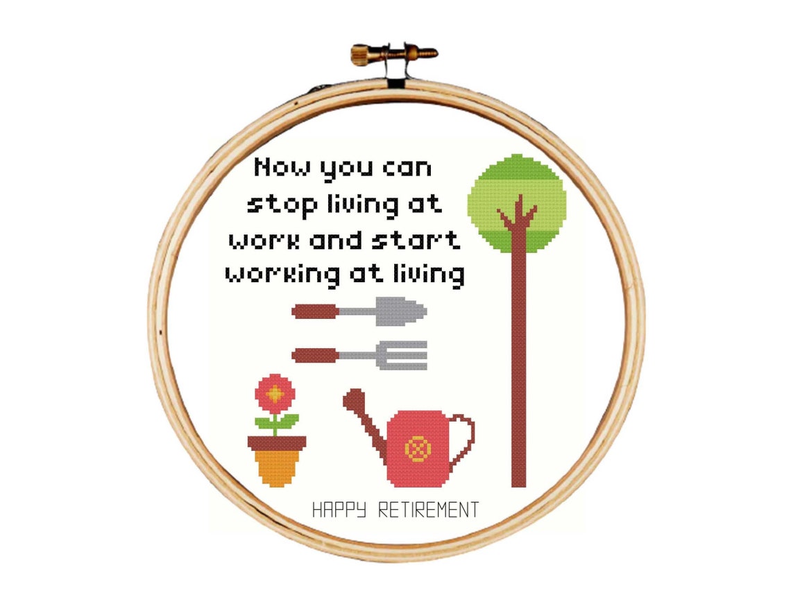 Retirement Cross Stitch Pattern Happy Retirement Cross Stitch - Etsy UK