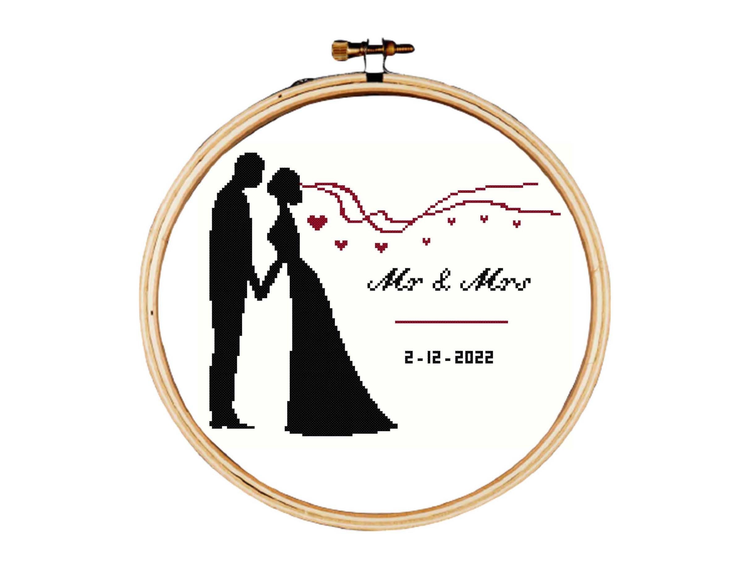 Wedding Cross Stitch Pattern Personalized Wedding Gift Cross - Etsy