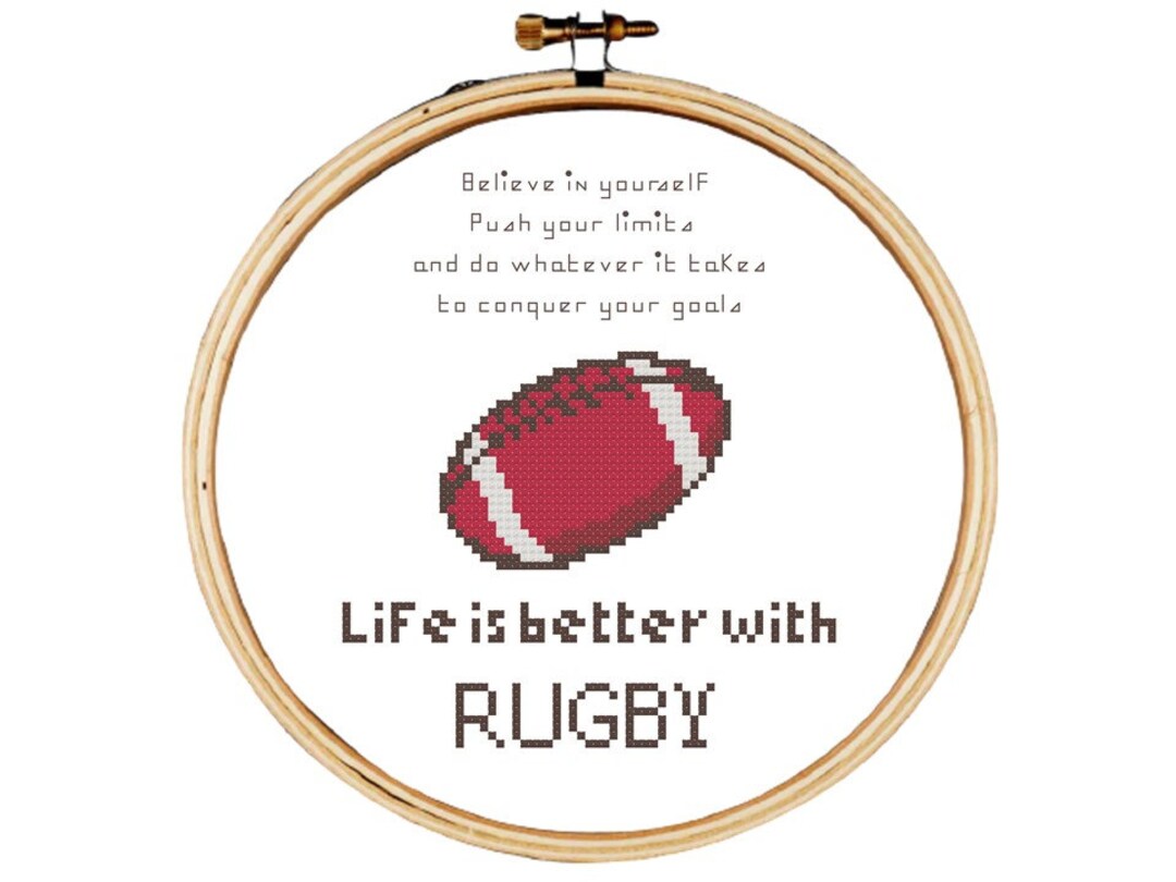 Rugby Cross Stitch Pattern: DIY Sports Needlework | Instant Download ...