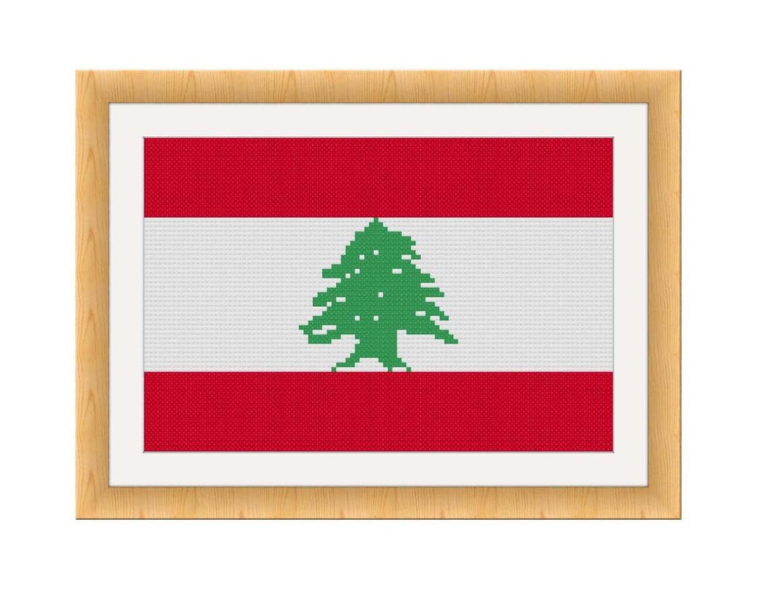 Lebanon Flag Cross Stitch Pattern / Lebanese Flag Cross Stitch Pattern ...