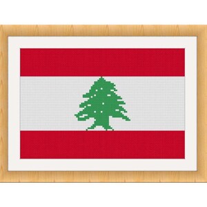 Lebanon Flag Cross Stitch Pattern / Lebanese Flag Cross Stitch Pattern ...