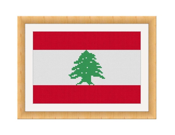 Lebanon Flag Cross Stitch Pattern / Lebanese Flag Cross Stitch - Etsy