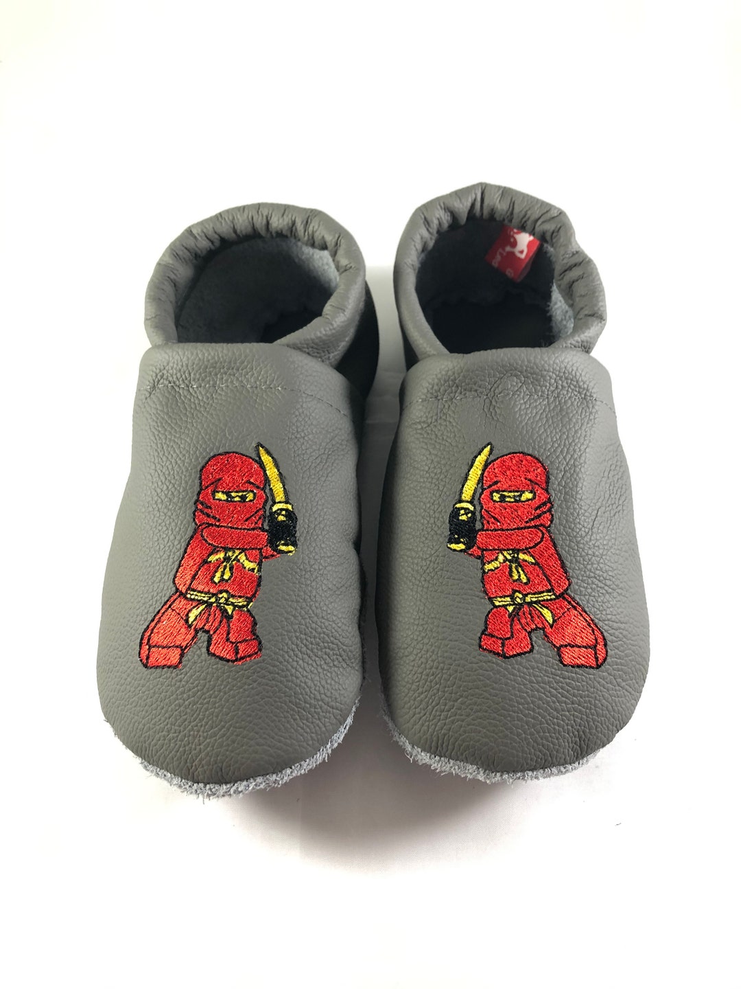 Crawling Shoes Leather Slippers Crawling Slippers Gray With - Etsy