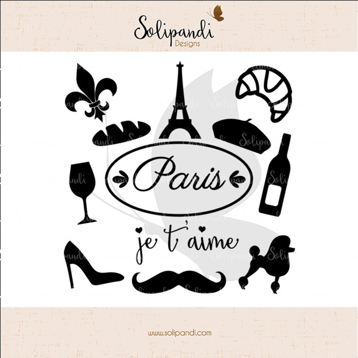 Paris Collection SVG and DXF Cut Files for Cricut, Silhouette, Die Cut ...