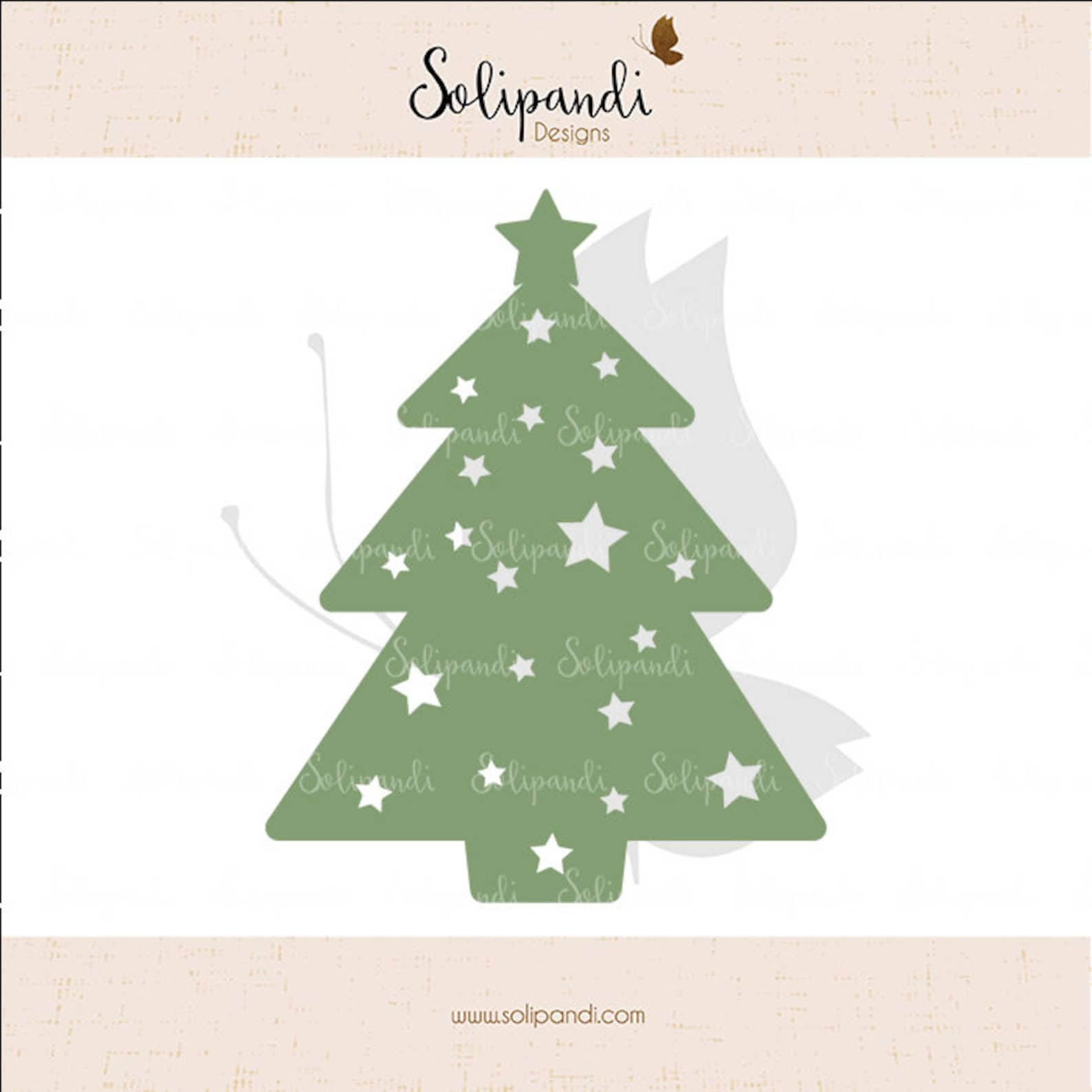 Christmas Tree With Stars SVG and DXF Cut Files for Cricut, Silhouette ...