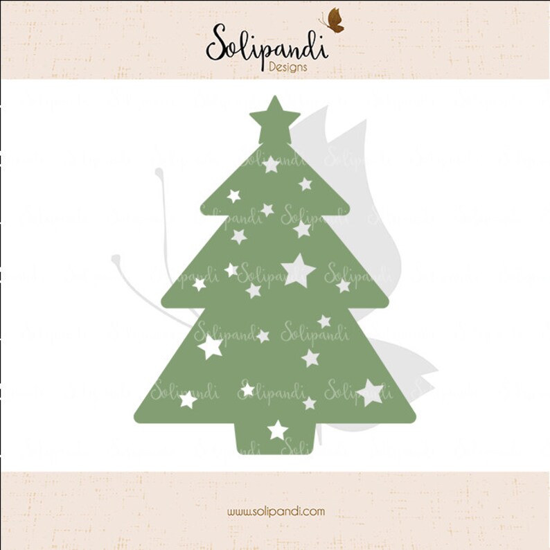 Christmas Tree With Stars SVG and DXF Cut Files for Cricut, Silhouette ...