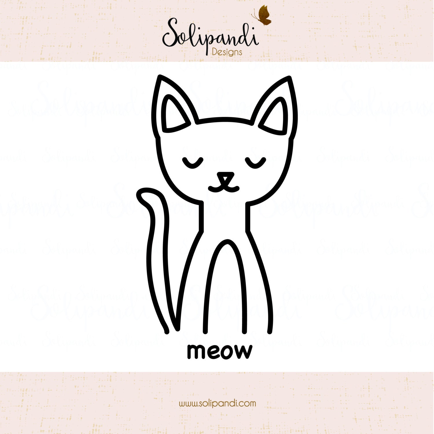 Meow Cat SVG and DXF Cut Files for Cricut Silhouette Die - Etsy Australia