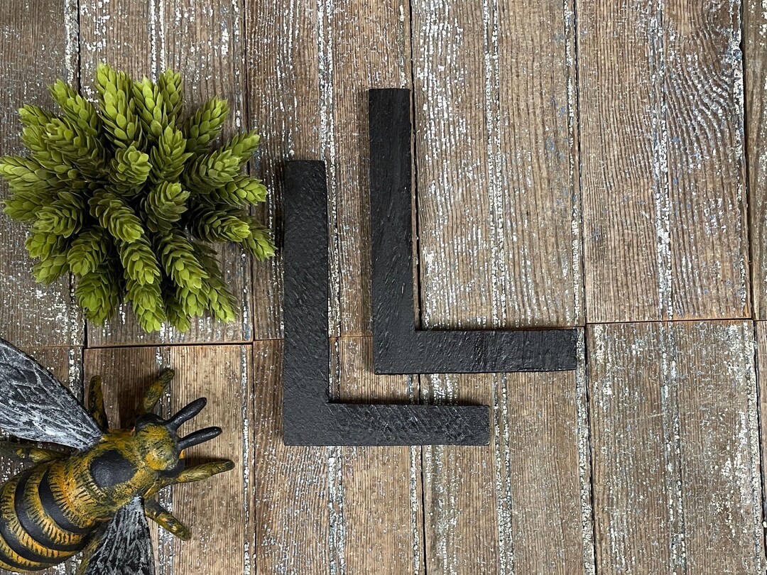 7” Black Wood Initial Letter L! Hand Cut Vintage Alphabet Decor ...