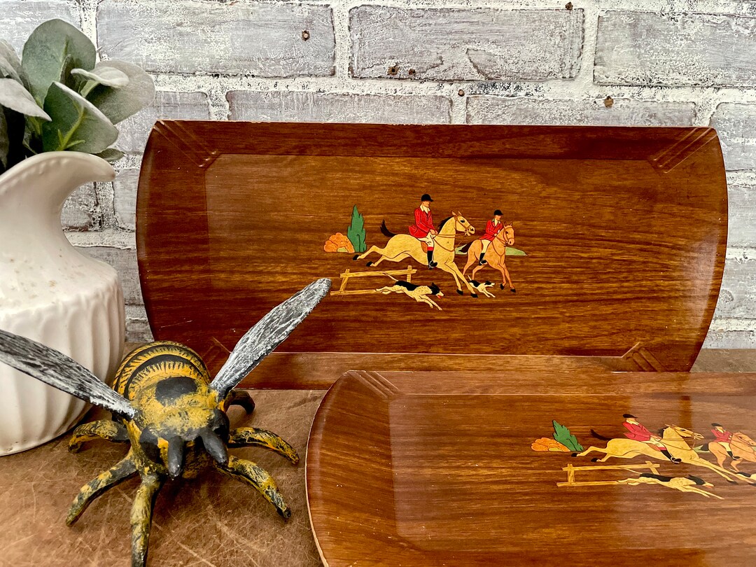 Equestrian Hasko Tray Set! Set of 4! Vintage Haskelite Horse Trays ...