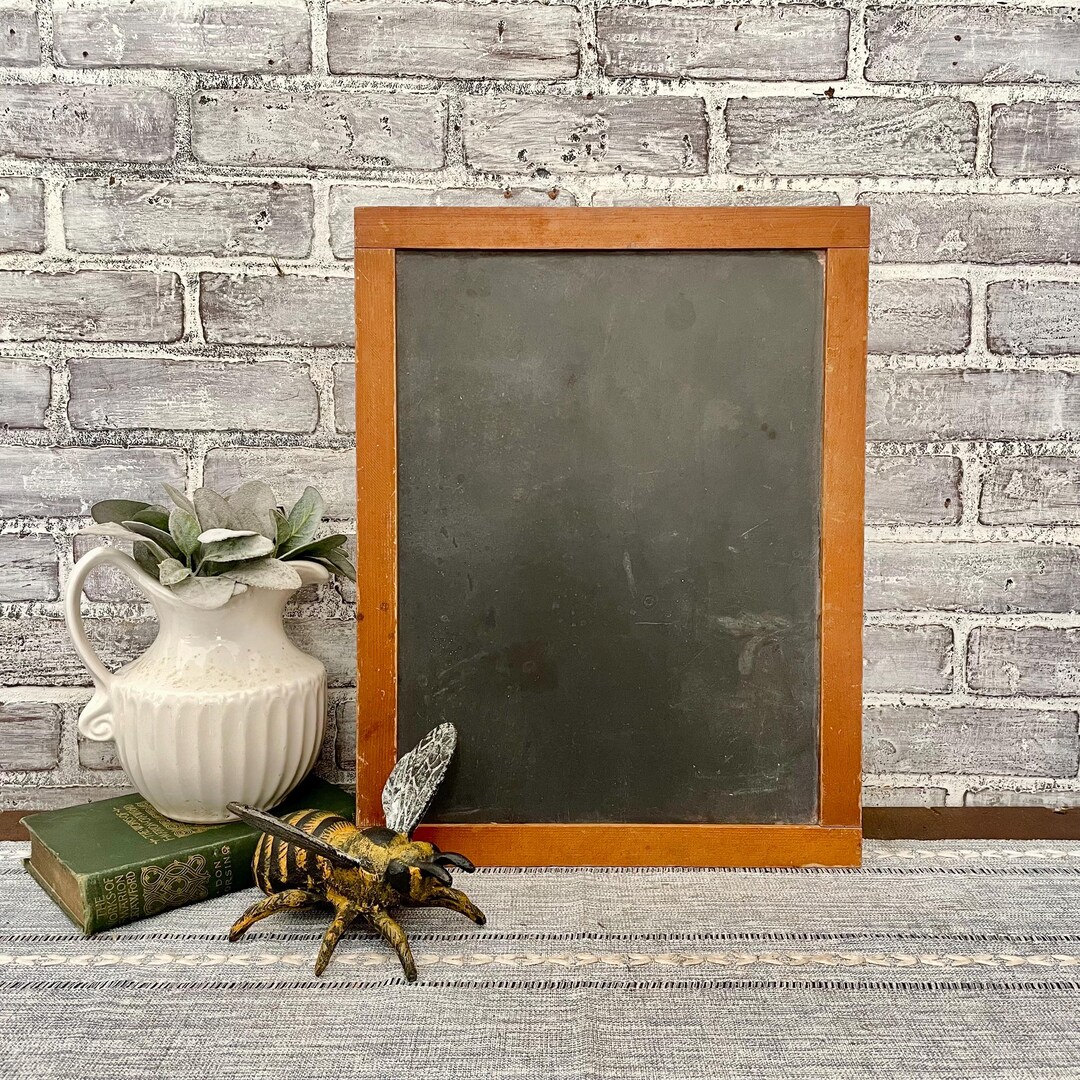 Two Sided Slate Chalkboard! Dovetail Corners! Primitive Hanging ...