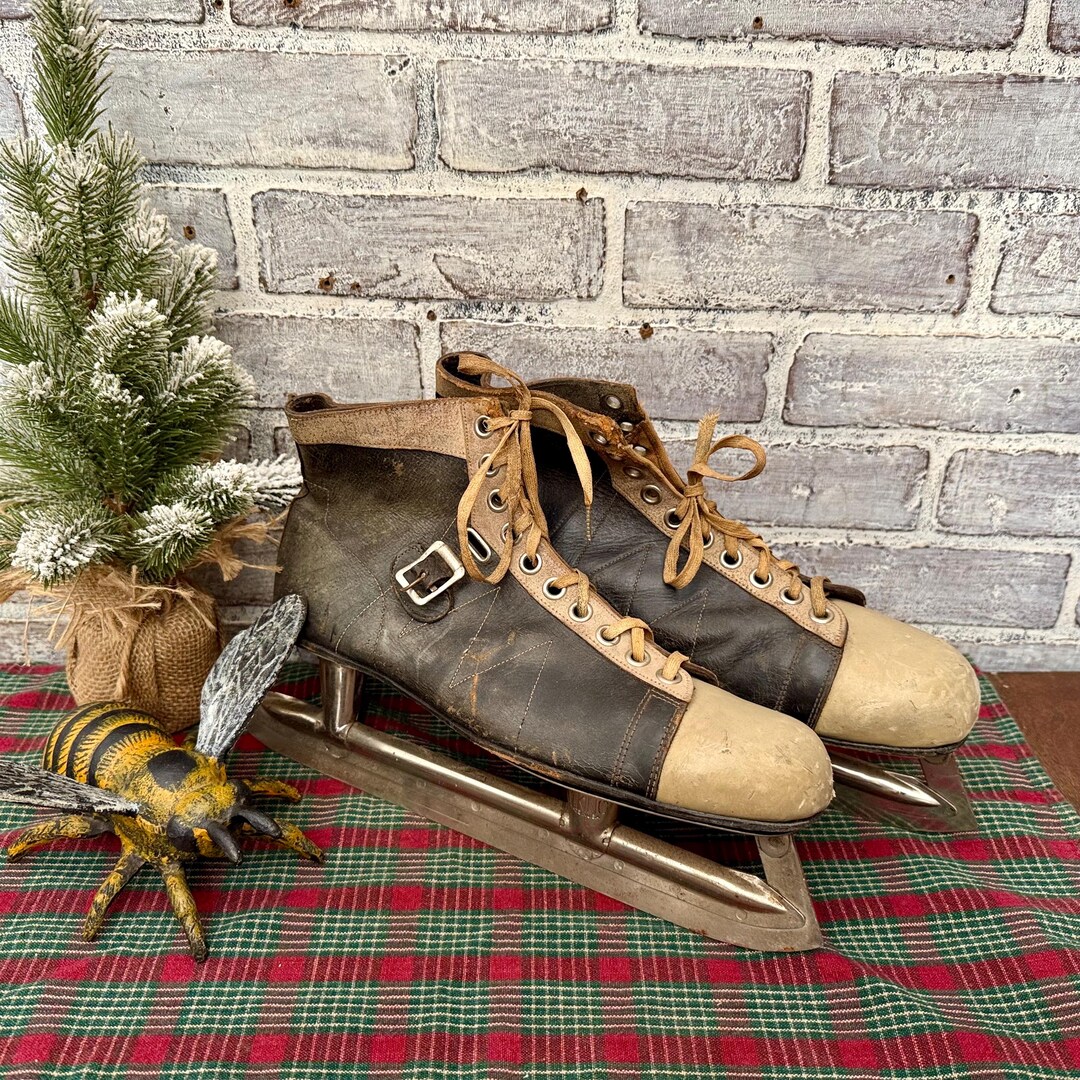 Vintage Viking 2 Tone Men’s Ice Skates! Size 11 1/2! Vintage Rustic ...