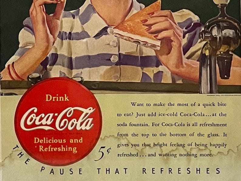 Framed 1940’s Coca Cola Ad! Gil Elvgren! Soda Fountain! Vintage Pop Art ...