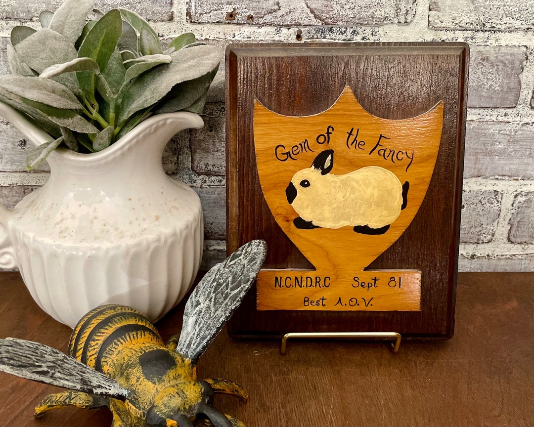 North Carolina Rabbit Breeders Grm of the Fancy Award Plaque! 1981 ...