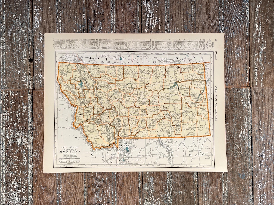1940s Montana & Missouri Atlas Map: Antique Wall Art Print - Etsy