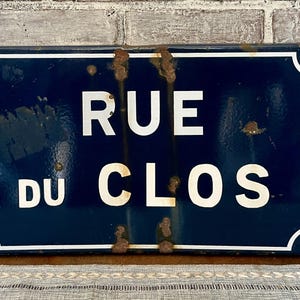 Parisian Street Sign! Blue and White Street Name Sign! Vintage Single ...