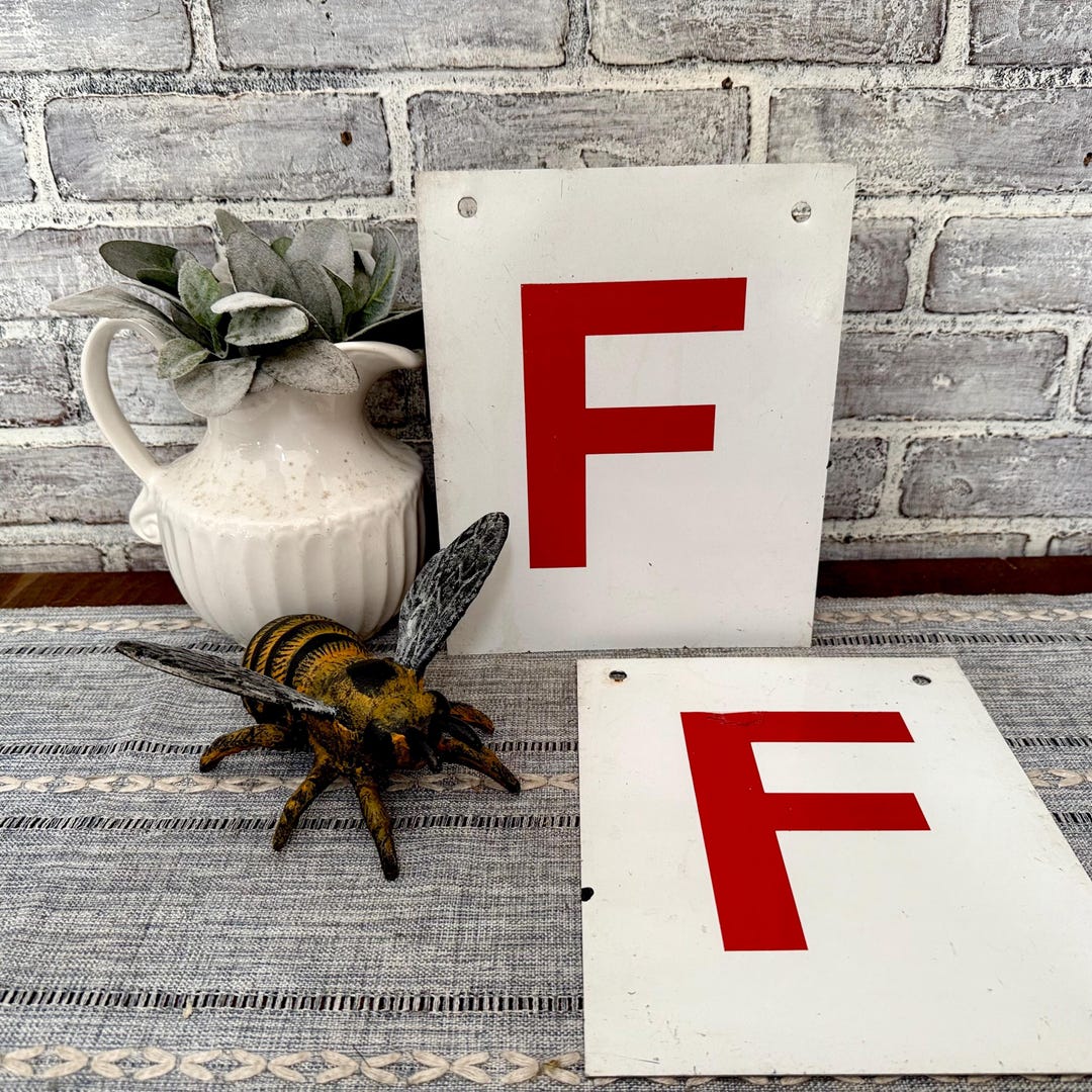 Letter F Metal Sign! Man Cave Decor! Alphabet Decor! Transportation ...