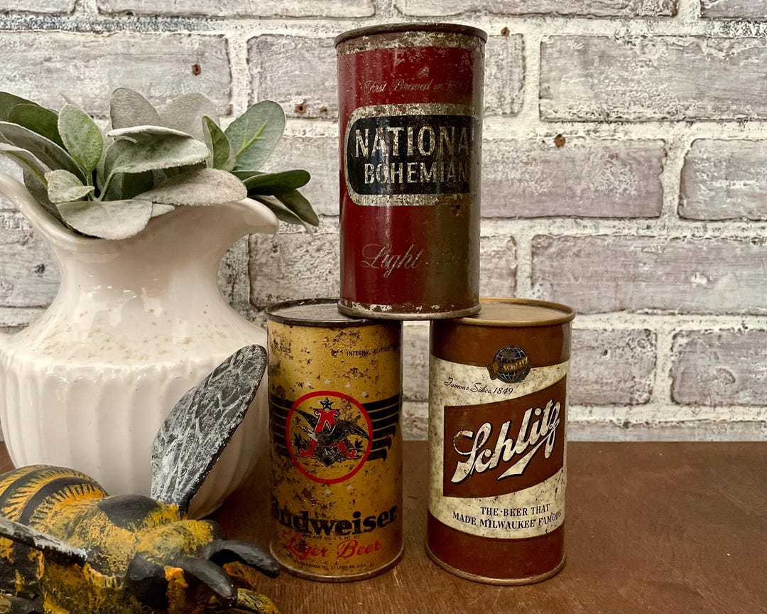 Old Rusty Beer Cans 1930s to 1940s Budweiser National Bohemian Schlitz ...