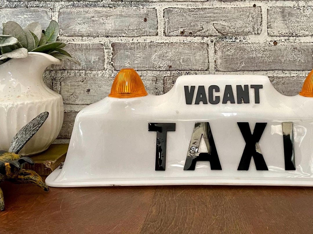 Rooftop Taxi Sign! Taxicab Signage! Industrial Urban Steampunk Vibe ...