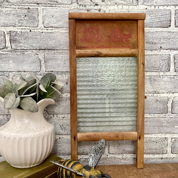 Vintage Glass Washboard - Etsy