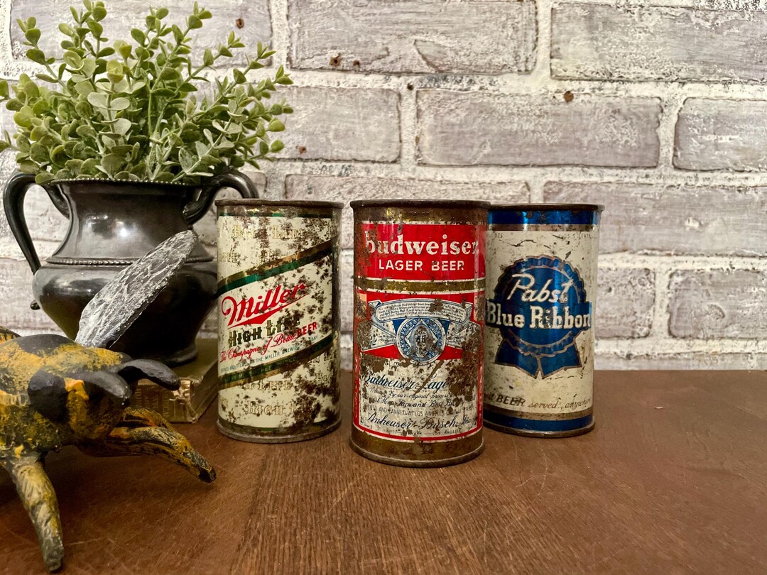 Old Rusty Beer Cans 1950s to 1960s Budweiser Miller High Life Pabst ...