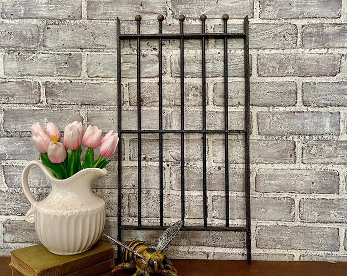 Tall Bankers Window Grill Heavy Black Coated Bars Architectural Salvage ...