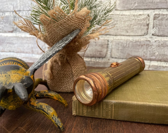 Copper Flashlight! Miniature Eveready Flashlight! Verdigris Patina ...