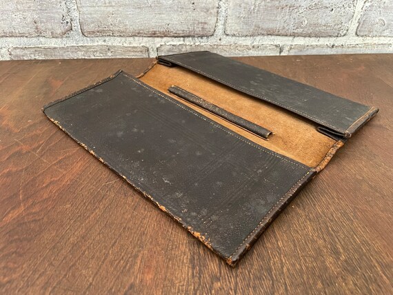 Leather Folding Document Holder with stamped detail! … - Gem