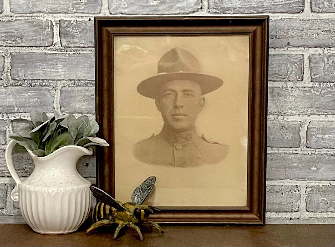 US Army Framed Portrait WW1 Army Soldier Doughboys the Great War US ...