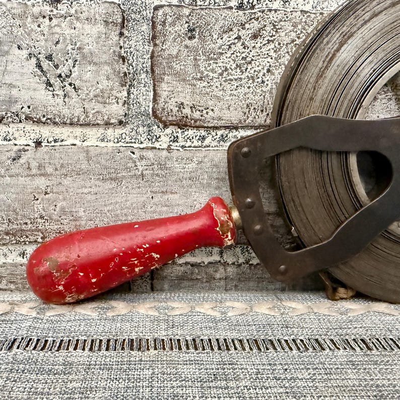 Lufkin Steel Surveyor's Tape Measure: Vintage Tool With Red Wooden ...