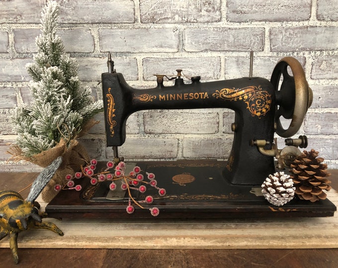 Minnesota Model C Treadle Sewing Machine Wooden Base Ornate Design - Etsy