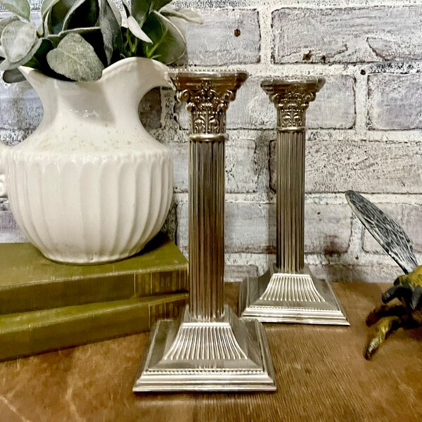 Silver Candlesticks - Etsy