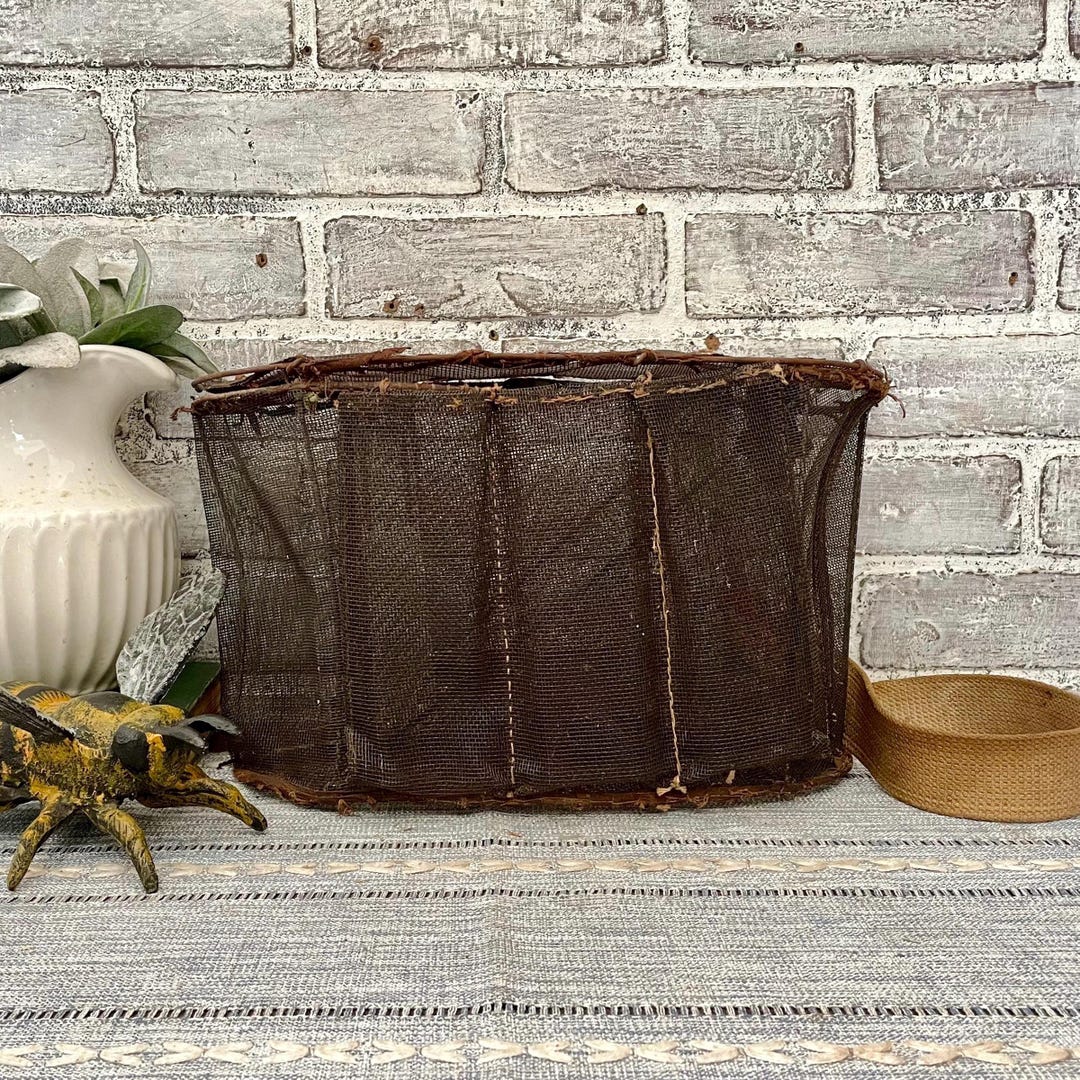 Fabulous Wire Fishing Creel Basket! Fly Fishing Trout Basket! Antique ...