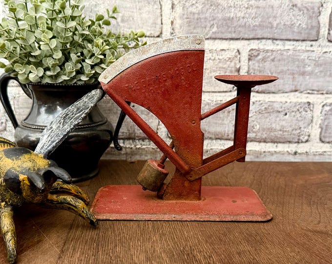 Red Egg Scale! the Oakes Mfg Co! Antique Farm Scale! Primitive Decor ...