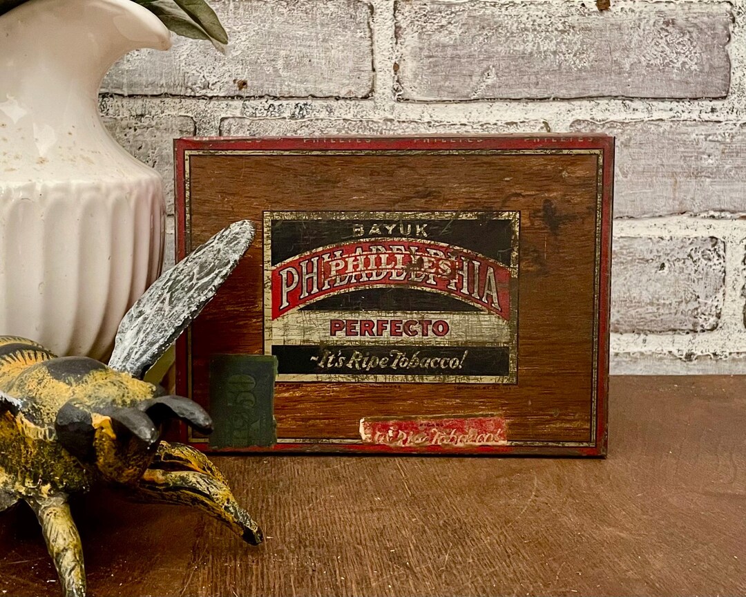 Metal Phillies Cigar Tin 6 Cents Philadelphia Vintage Cigar Tin Amazing ...