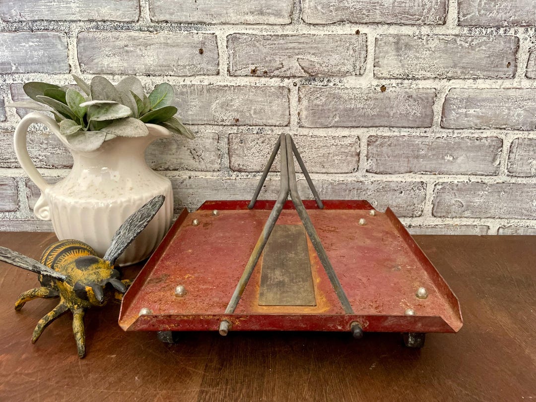 Vintage Rolling Mechanic Tray: Collapsible Tire Display, Man Cave Decor ...