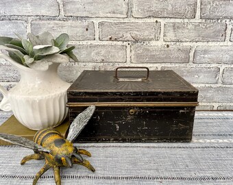 Victor Safe & Lock Metal Lockbox! Antique Cash Box! Antique Office ...