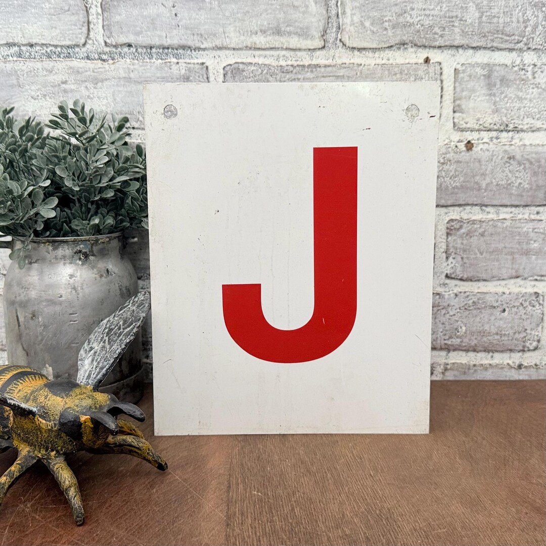 Letter J Metal Sign! Man Cave Decor! Alphabet Decor! Transportation ...