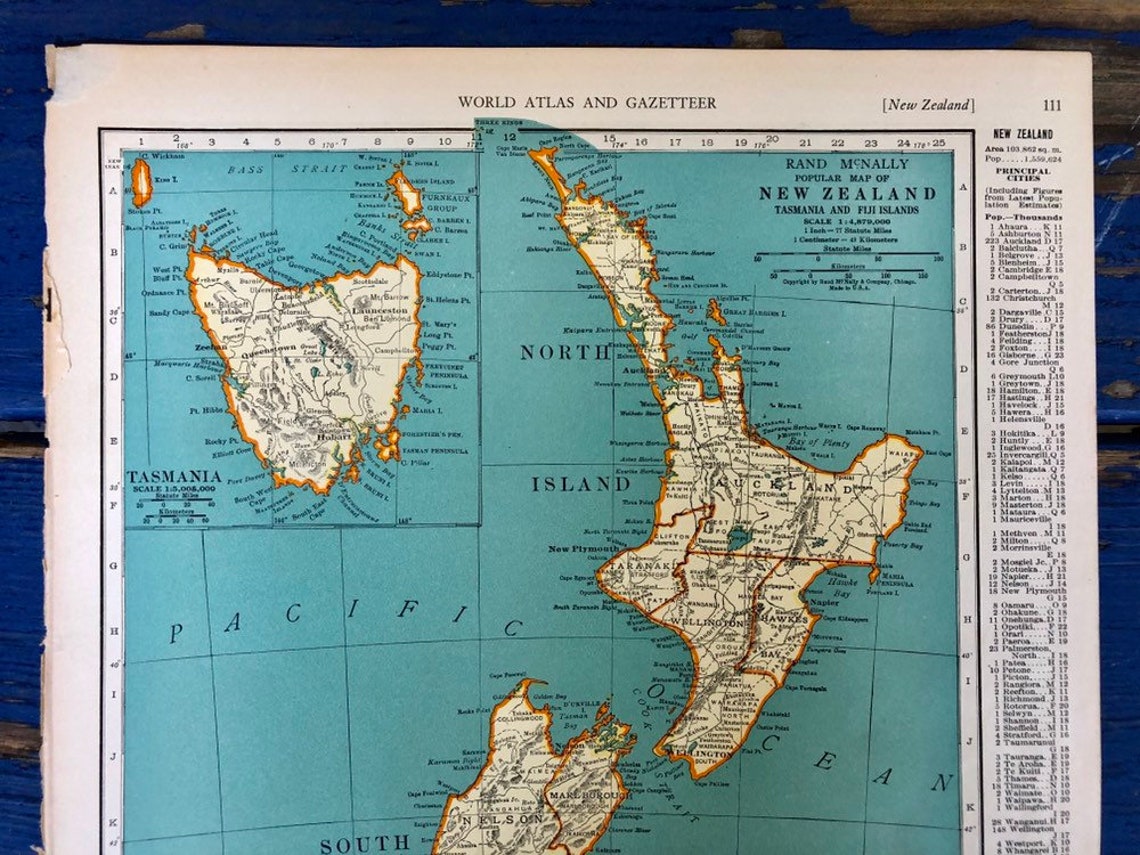1930s Vintage New Zealand & Solar System Map: Atlas Print - Etsy