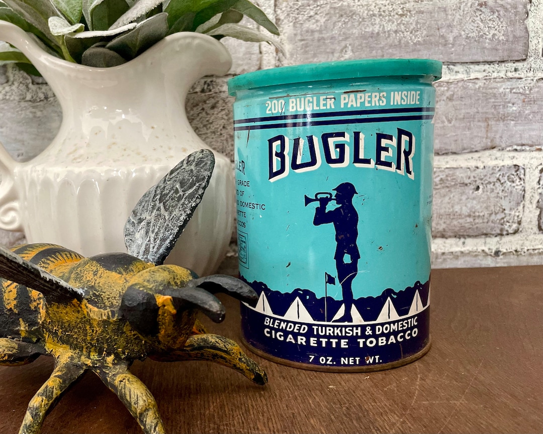Bugler Cigarette Tobacco Can Vintage Tobacco Can With Lid Collectible ...